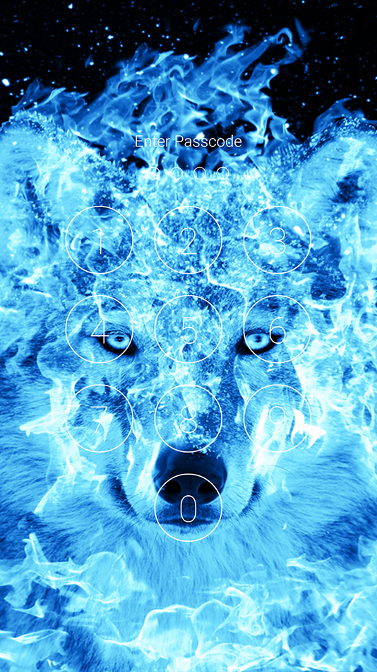 Blue Fire Wolf Wallpaper
