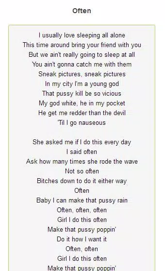 Often The Weeknd Lyrics