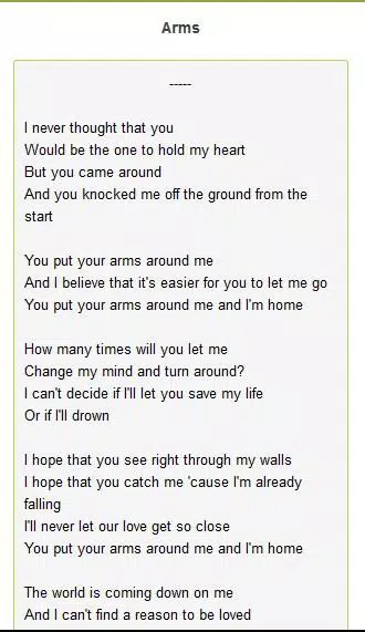 Christina Perri Arms Lyrics