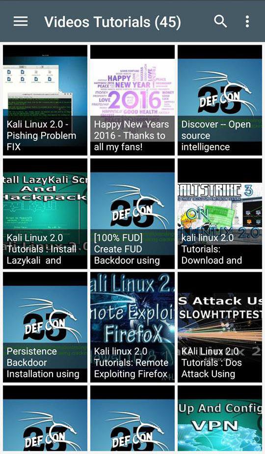 Kali Linux 2016.2 Tutorials APK for Android Download