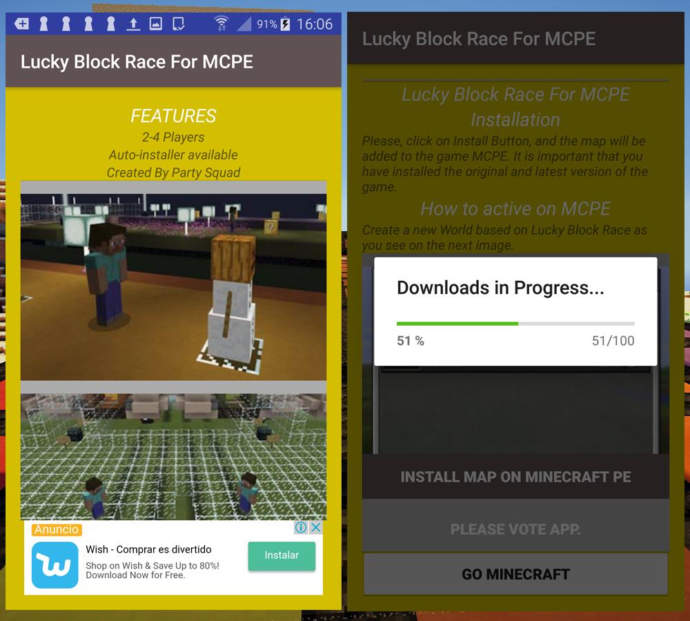 Descargar Lucky Block Race Map For Minecraft Apk Última Versión 1 0