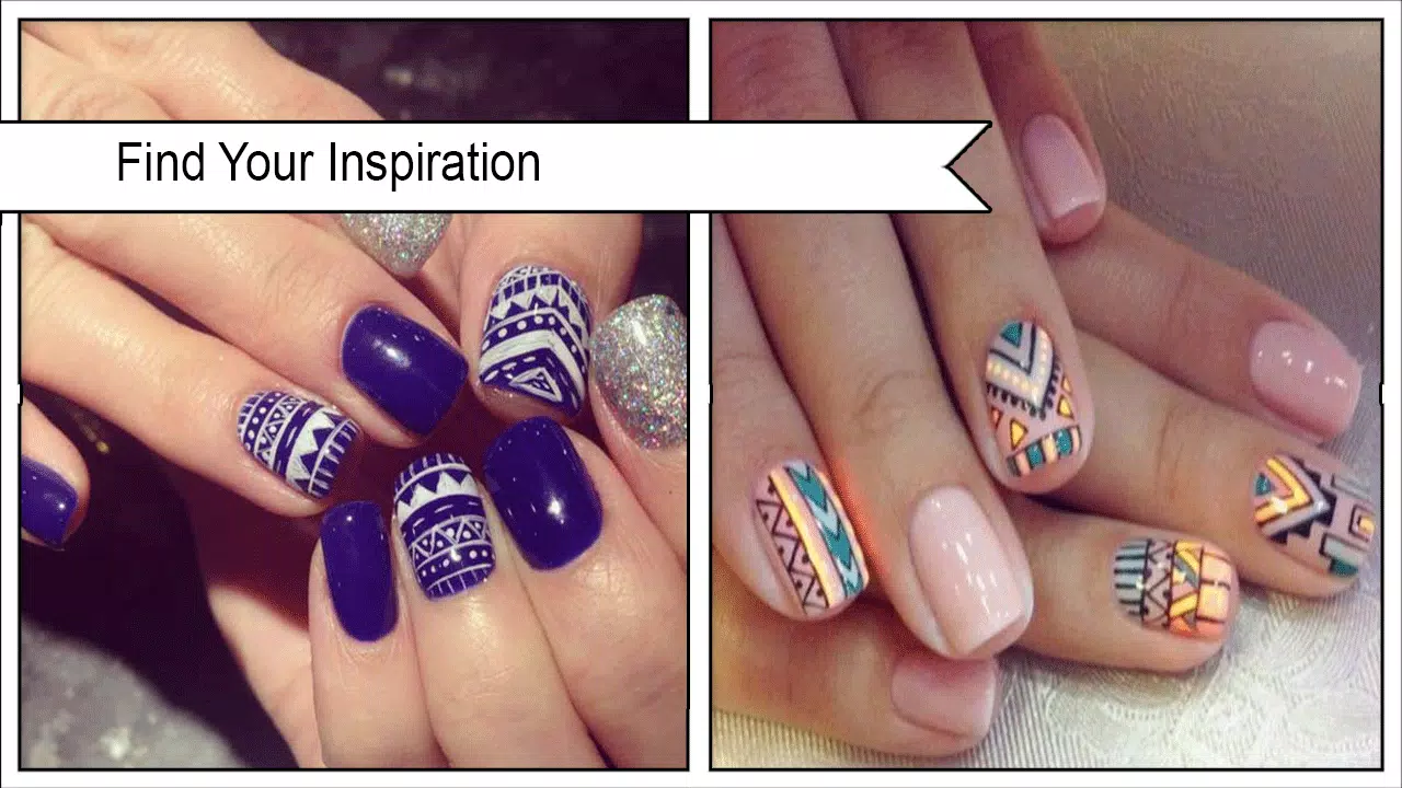 Simple Aztec Pattern Nails