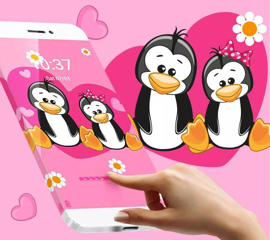 Pink Penguin Wallpaper