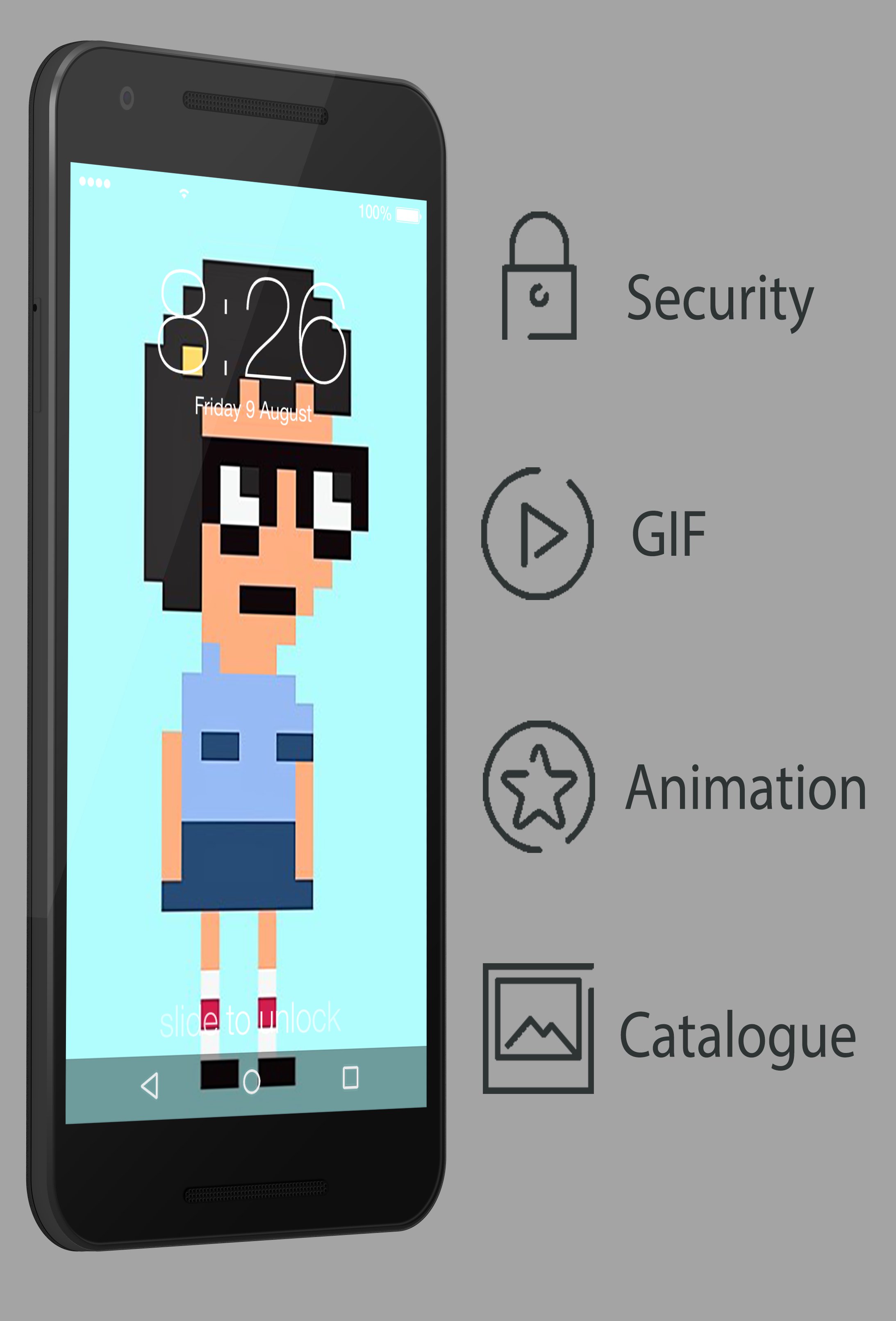 ดาวน์โหลด Pixel Art GIFs Screen Locker APK สำหรับ Android
