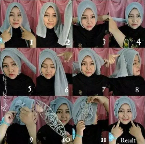Tutorial Hijab Segitiga Pesta