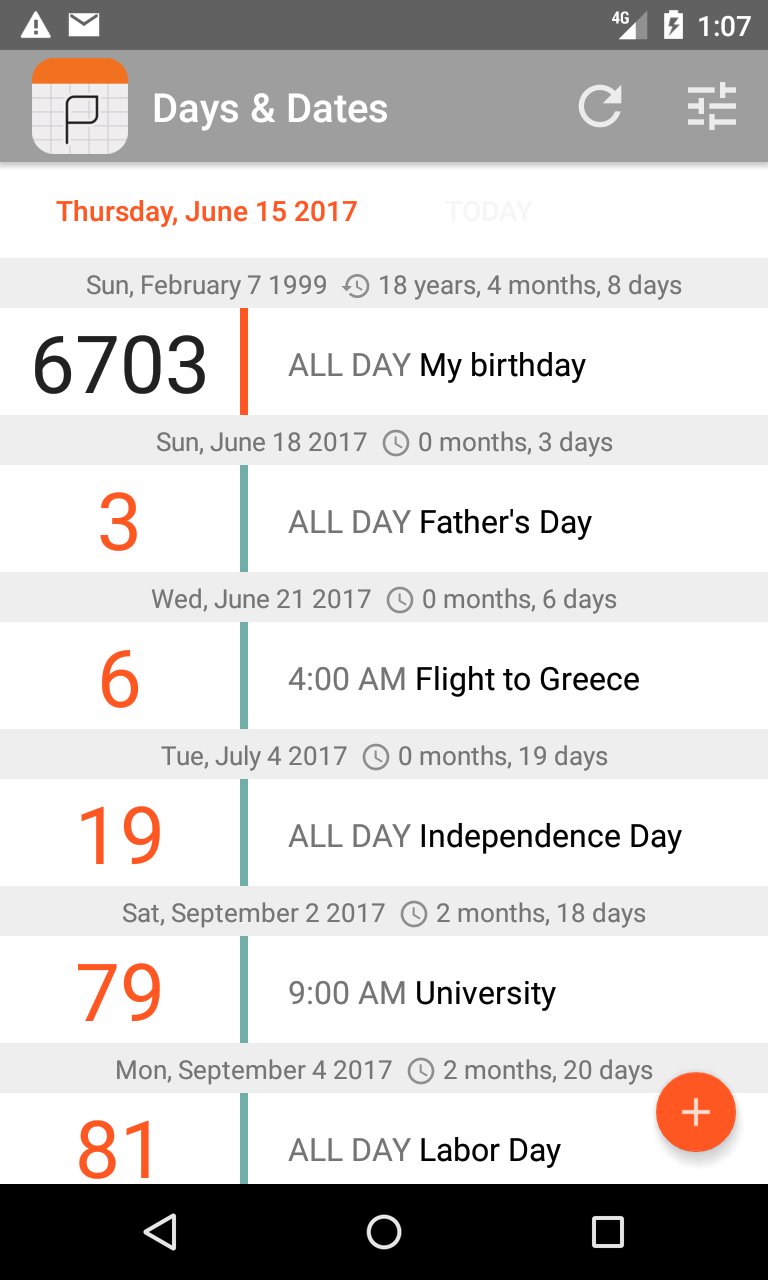 Days & Dates Latest Version 1.08 for Android