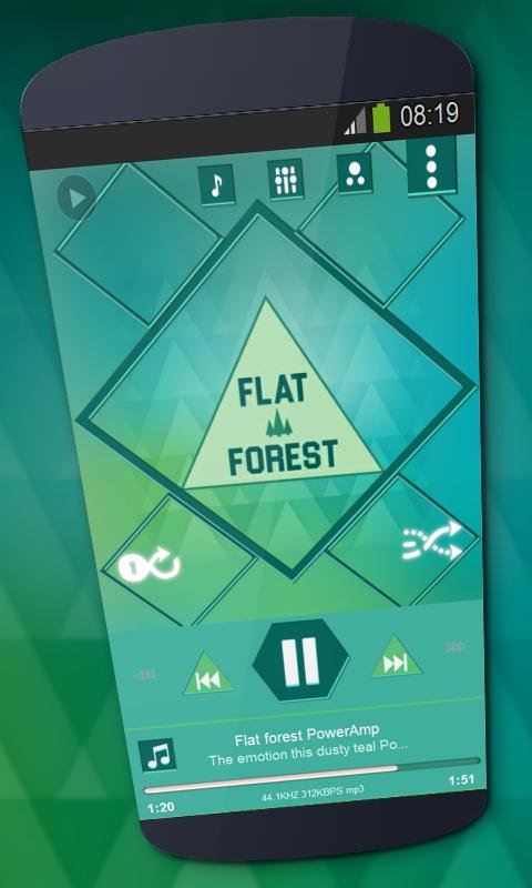 Flat forest Poweramp Skin APK for Android Download