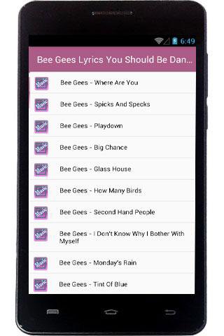 Download do APK de Bee Gees Song Best Lyrics para Android