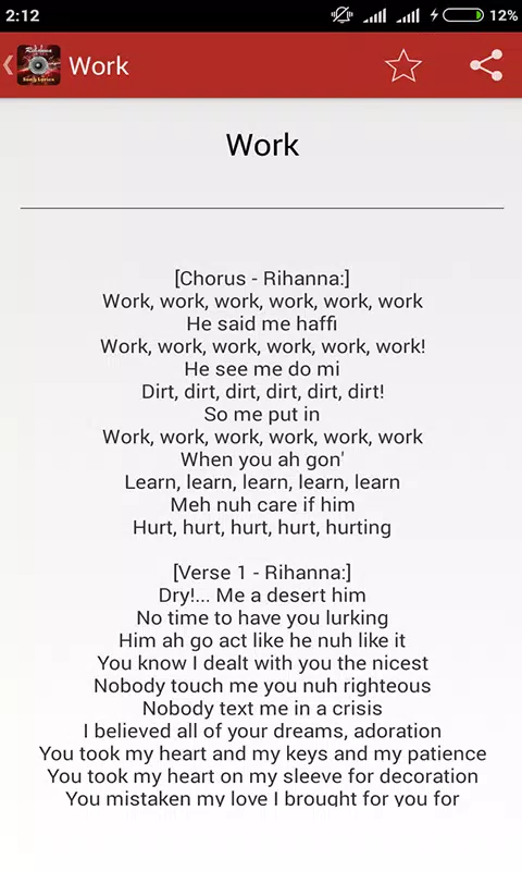 Rihanna Songs Lyrics