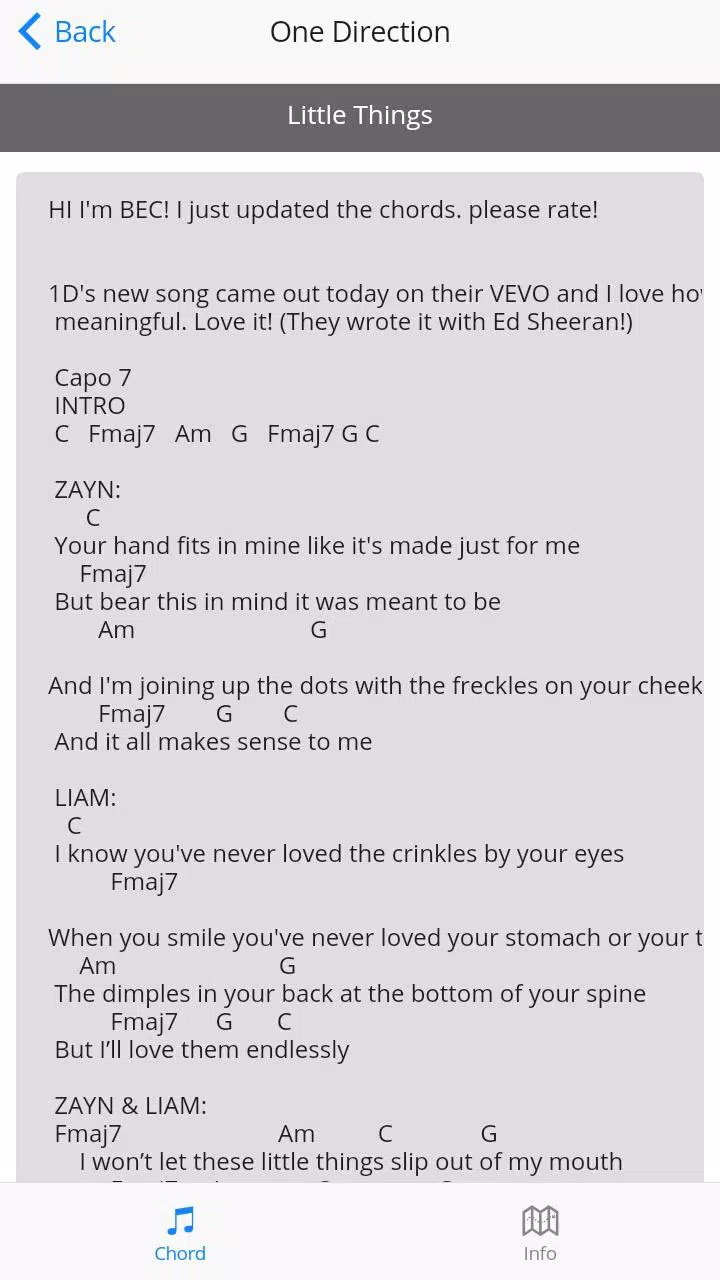 One Direction Little Things Chords Guitar