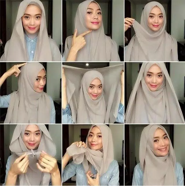 Tutorial Hijab Segi Empat Modern