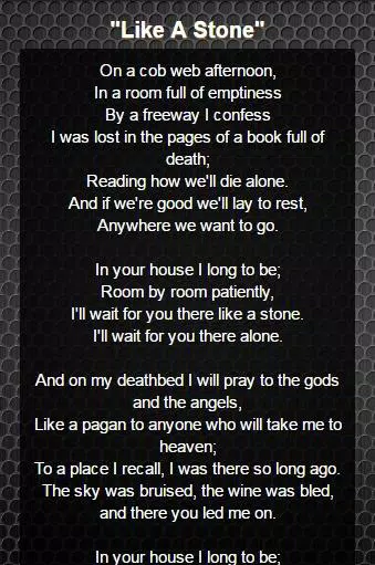 Audioslave Like A Stone Lyrics