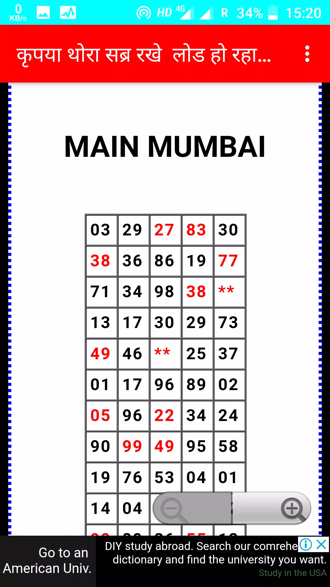 Main Matka Chart