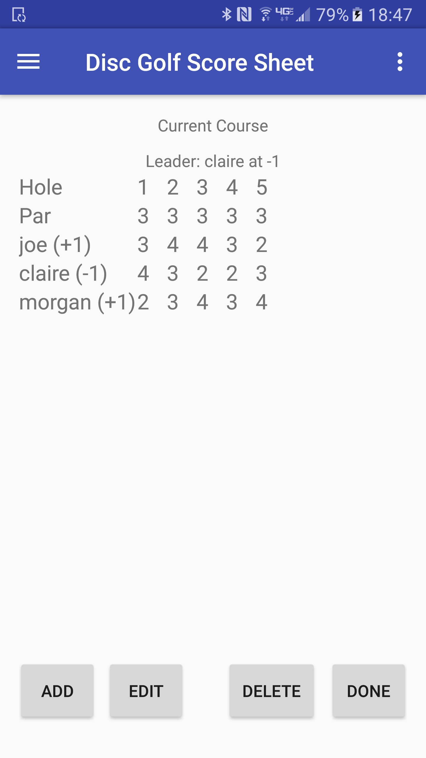 Disc Golf Score Sheet APK for Android Download