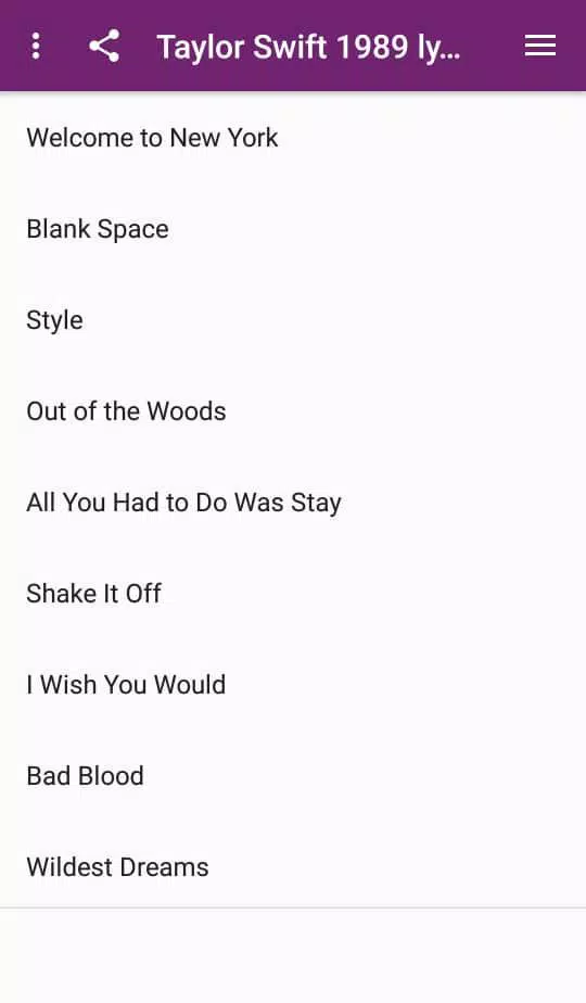 Taylor Swift 1989 Lyrics