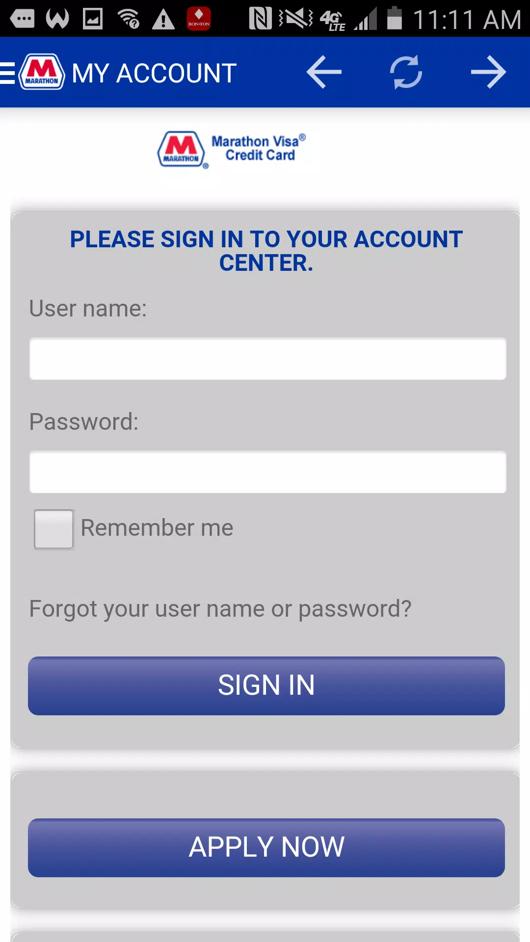 Marathon Visa Card Logo