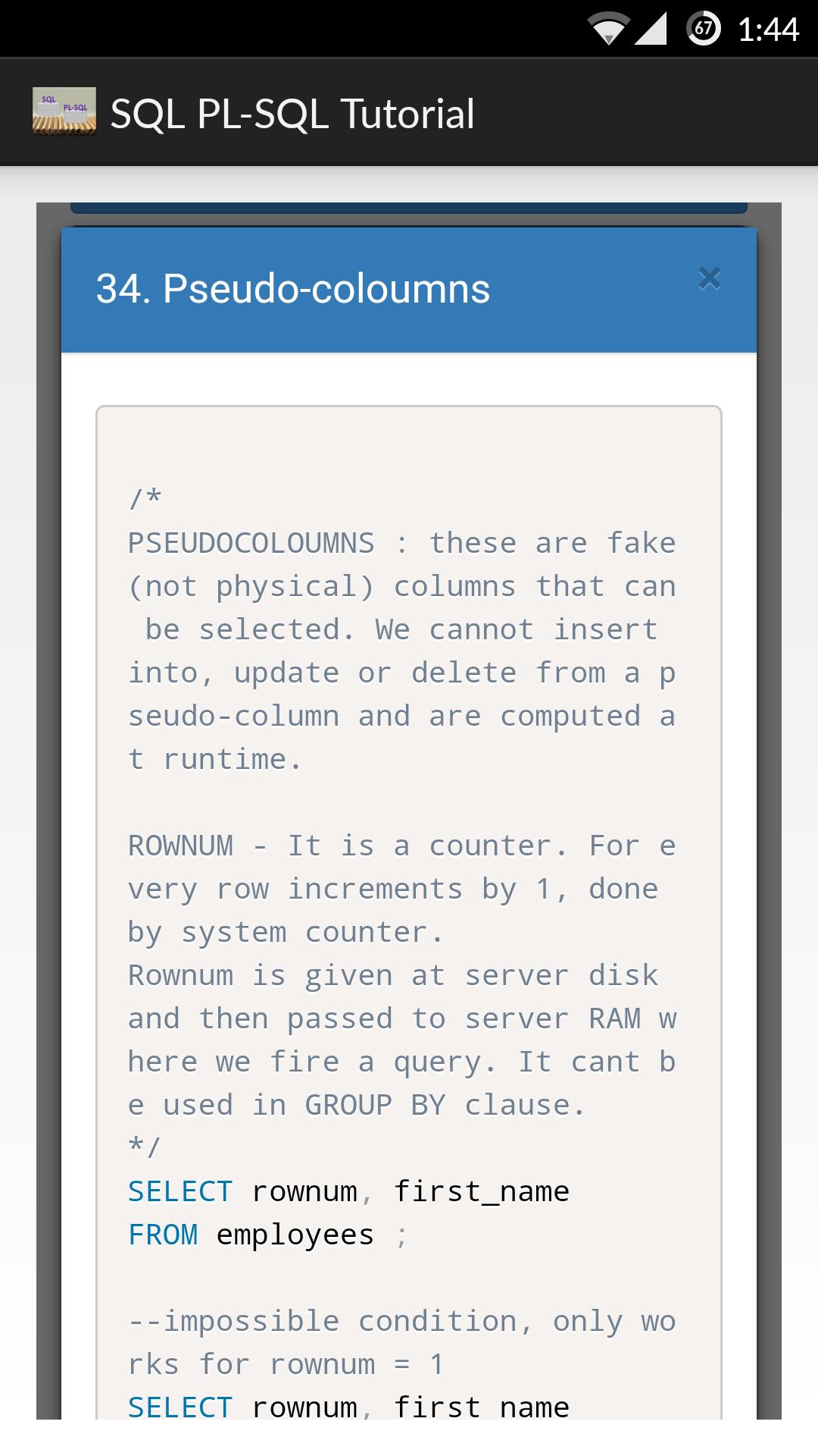 SQL and PL-SQL Tutorial APK for Android Download SQL and PL-SQL Tutorial APK for Android Download