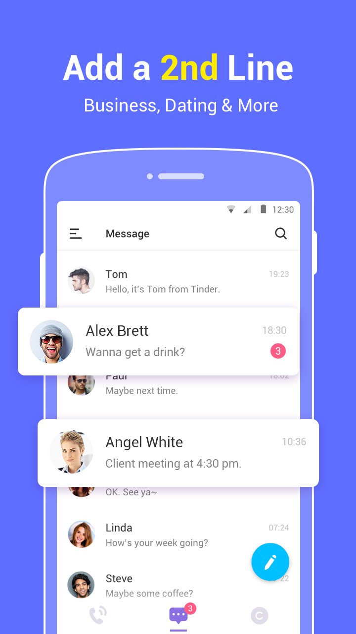 Text Up free texting+call, burner phone number app APK for Android Download
