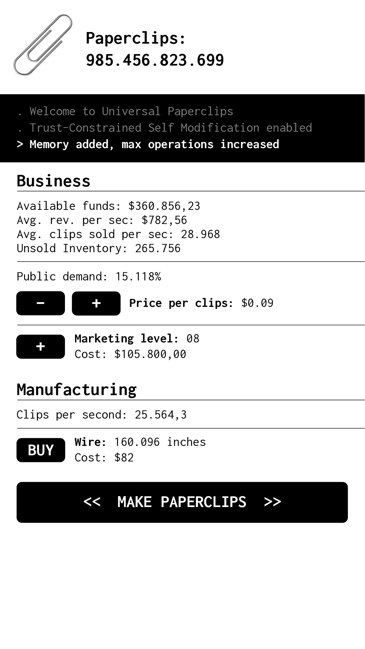 Universal Paperclips Clicker Game APK for Android Download
