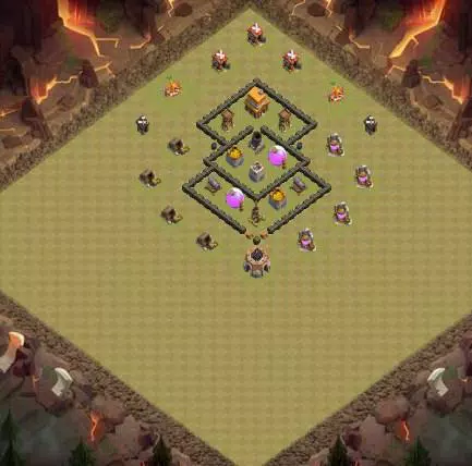 Clash Of Clans Town Hall Level 4 Layout