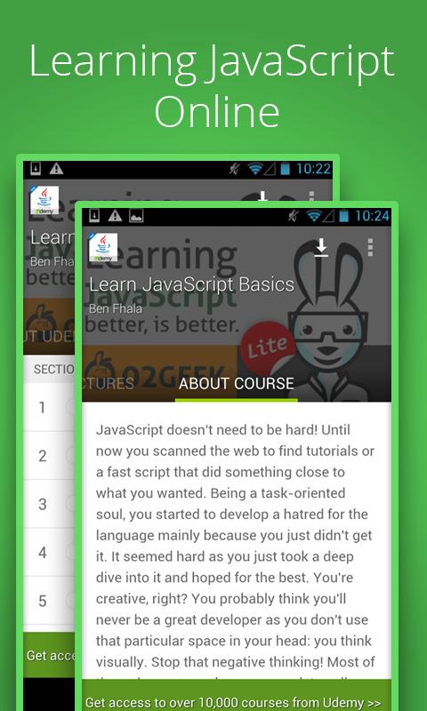 Descargar Learn Udemy JavaScript Basics APK Última Versión 1.9 para Android Descargar Learn Udemy JavaScript Basics APK Última Versión 1.9 para Android