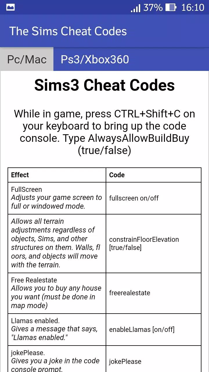 Sims Custom Content The Sims Cheat Code Cheat Sheet