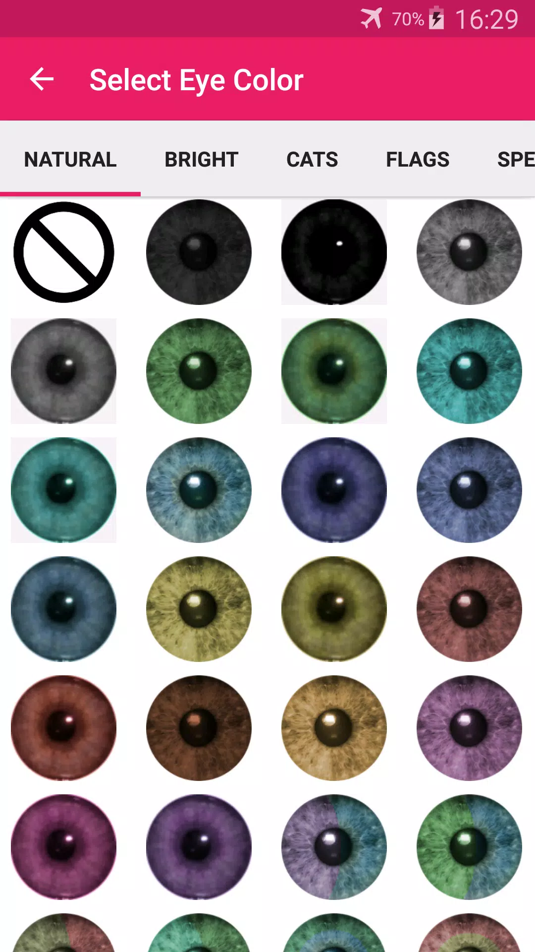 Natural Eye Colors Chart