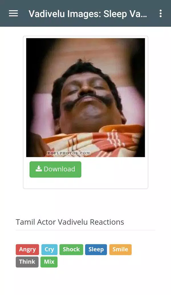 Vadivelu Crying Face Reaction