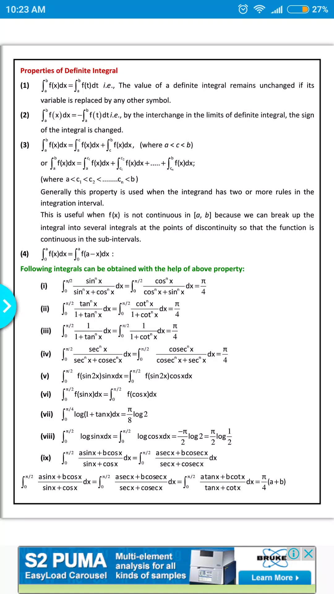 Definite Integral For A Poster