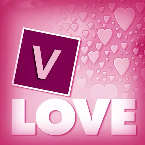 V Love Alphabet Wallpaper