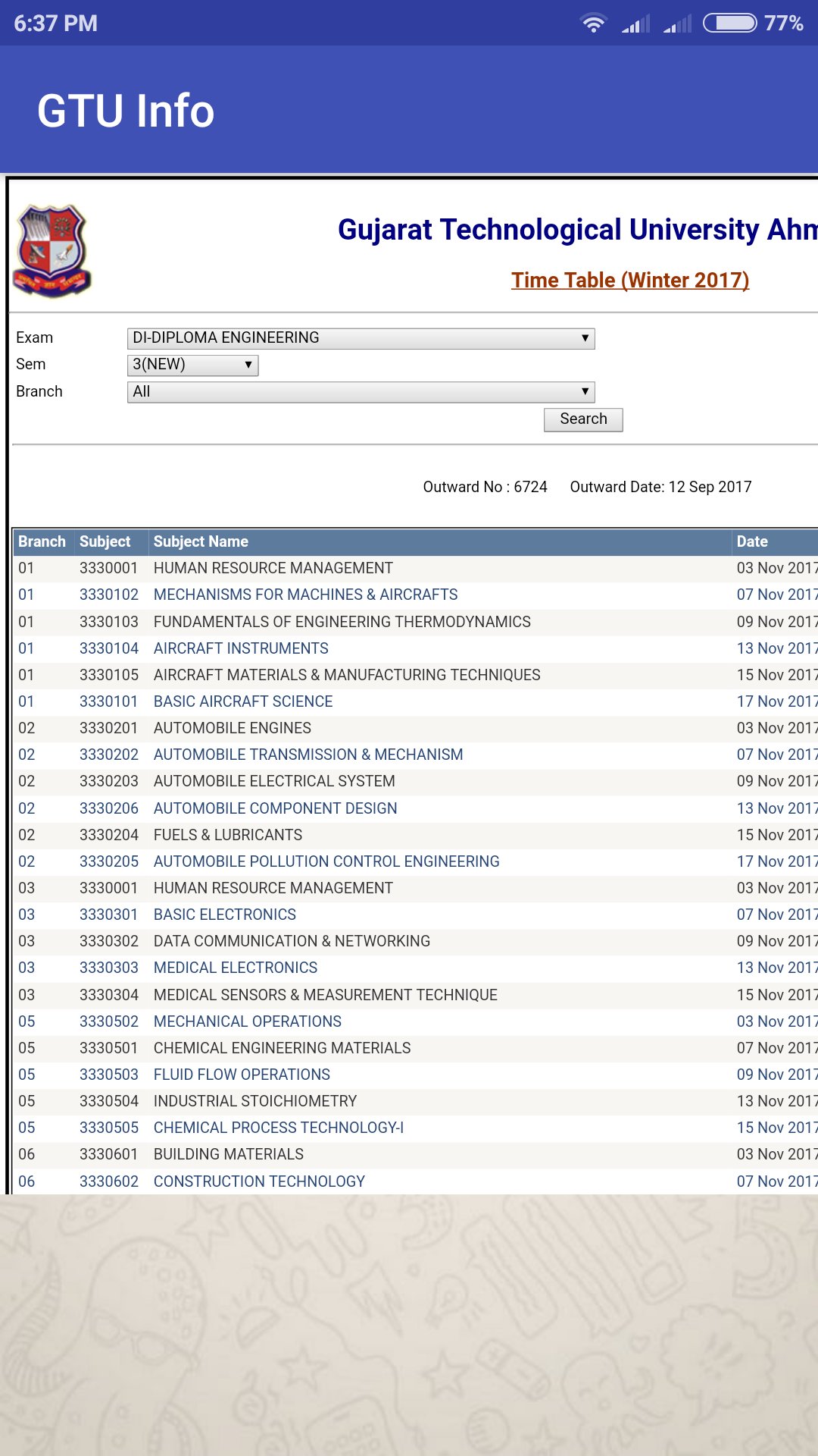 GTU Info/Result/Time Table/Exam Paper APK for Android Download