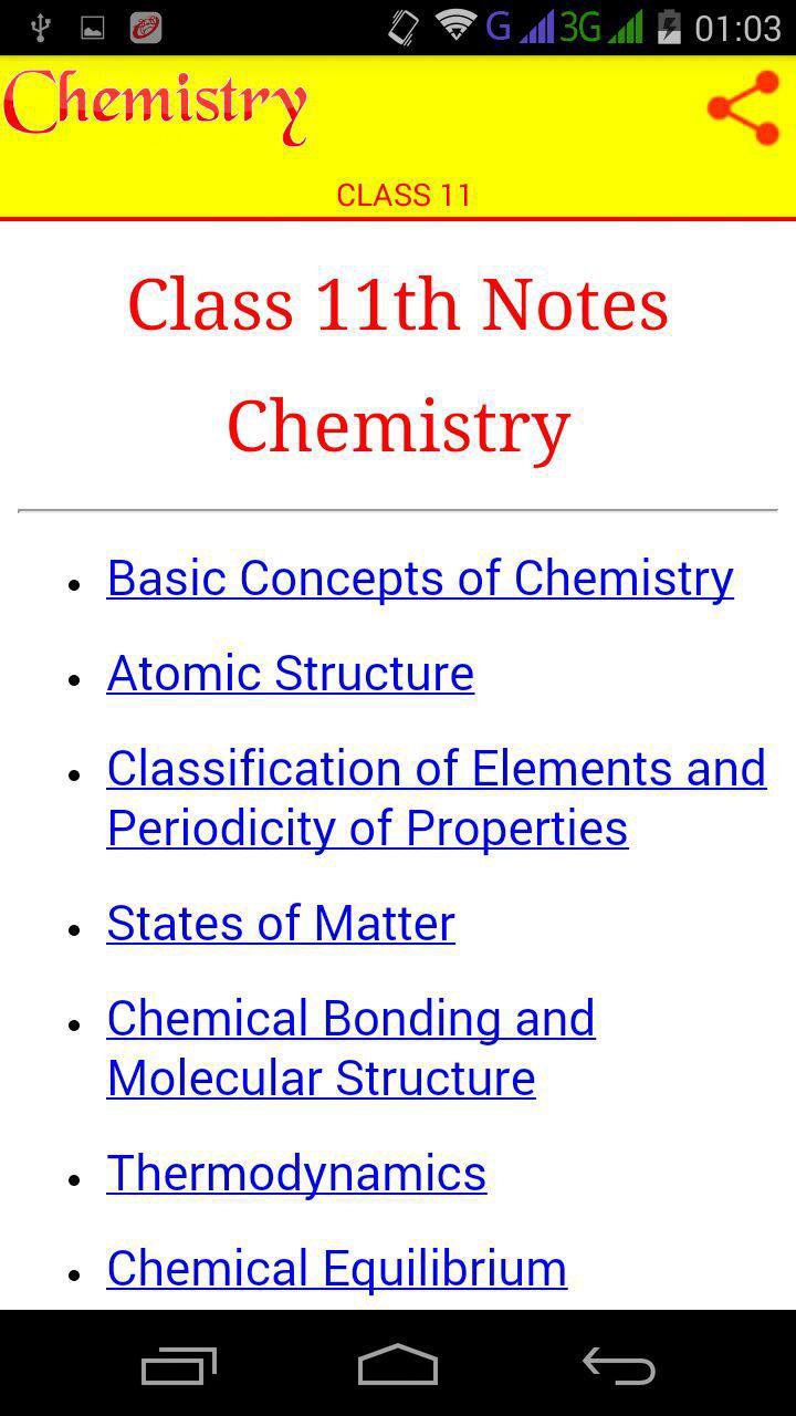 Class 11 Chemistry Notes APK Download for Android - Latest Version