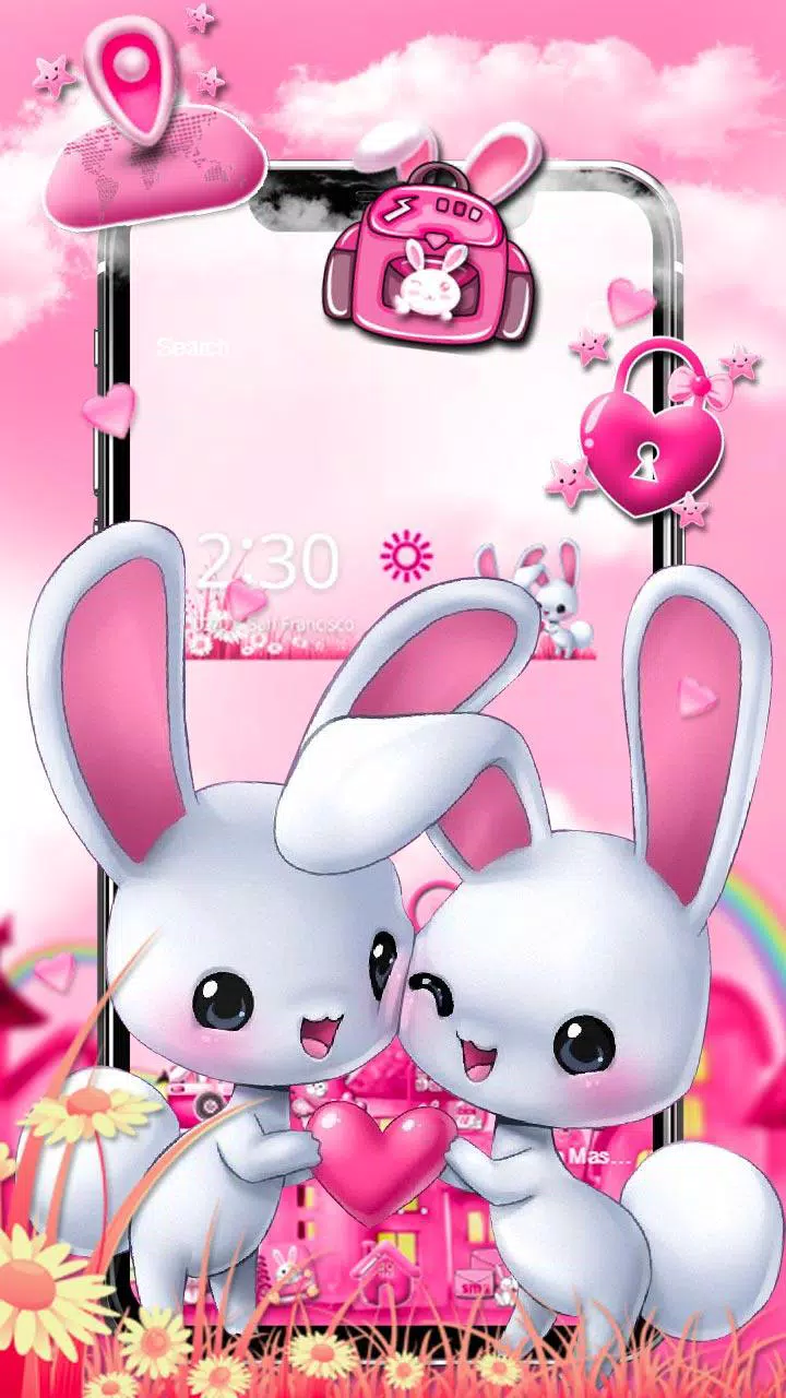 Cute Pink Bunny Wallpaper