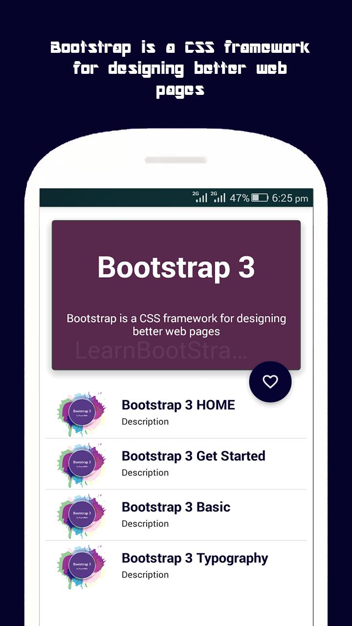 Learn Bootstrap 3 Apk برای دانلود اندروید