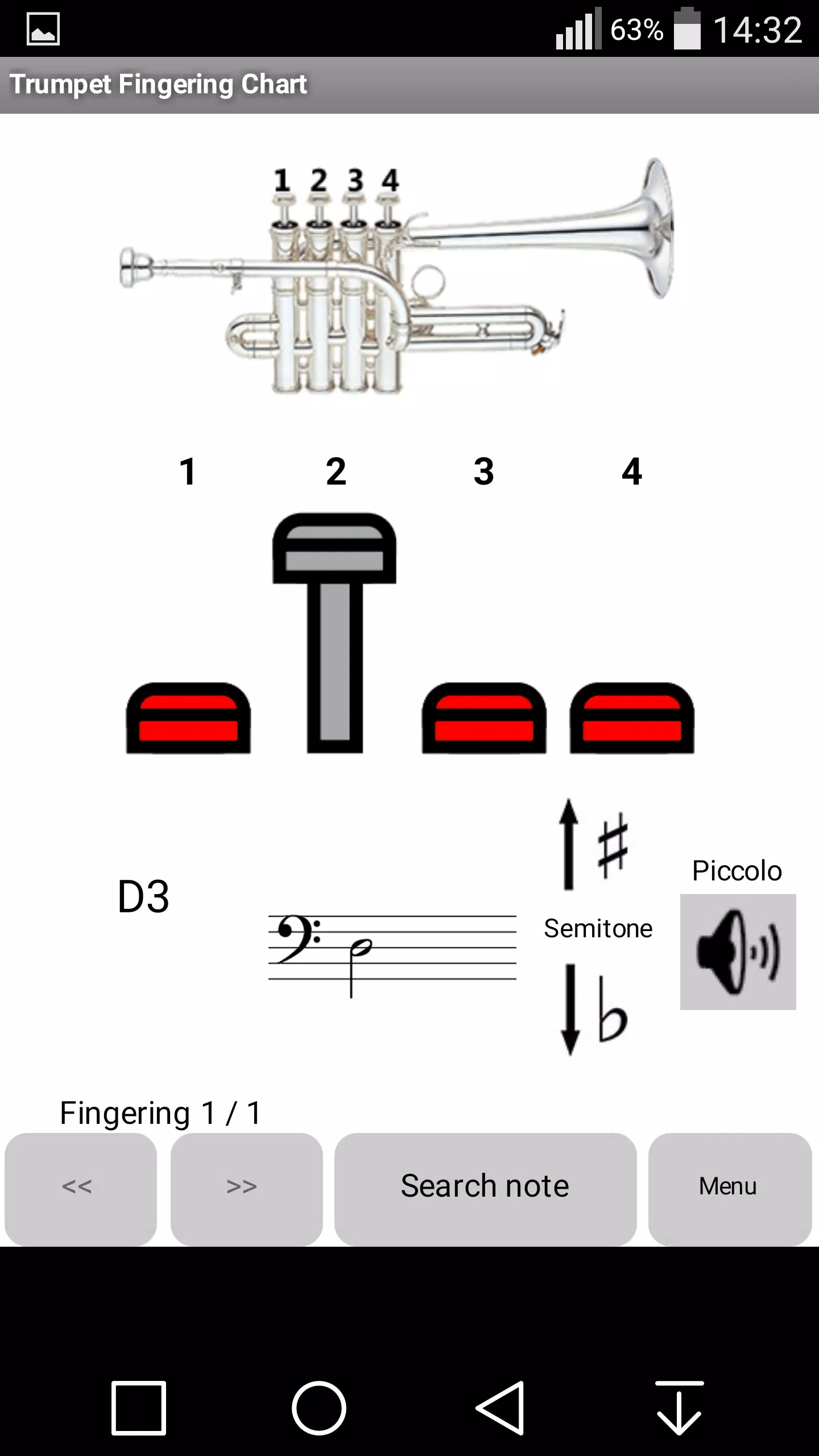 Piccolo Trumpet Diagram