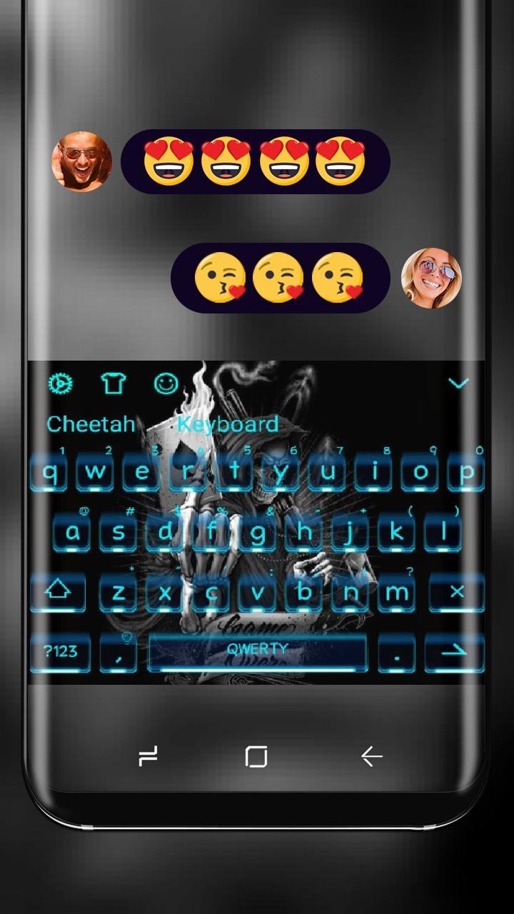 Blue death skeleton keyboard APK for Android Download