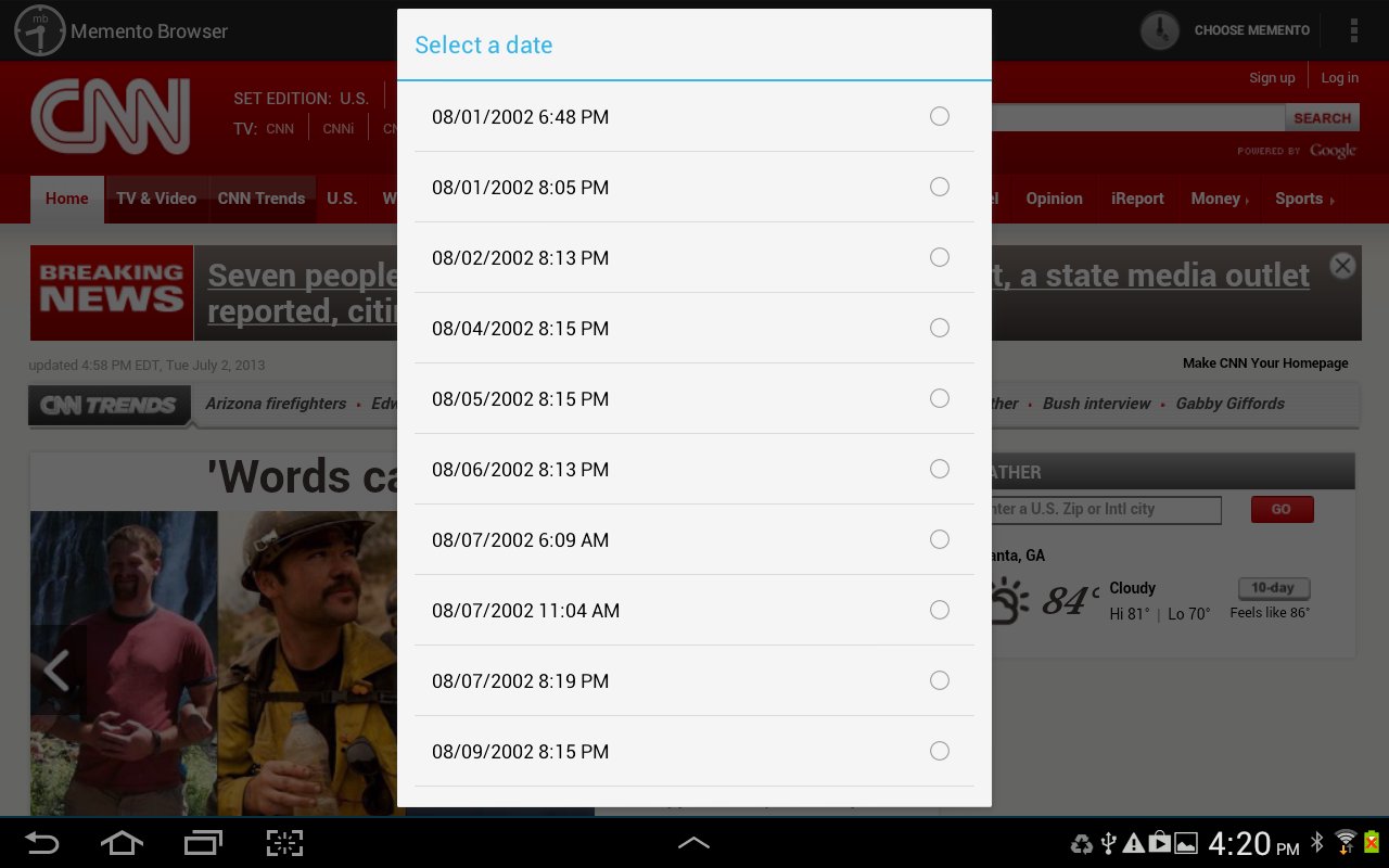 Download Memento Browser Latest Version 2.0 Android APK File
