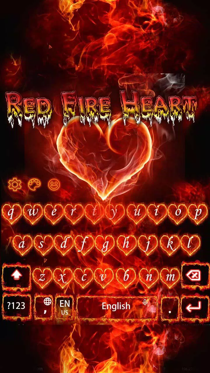 Blue And Red Fire Heart