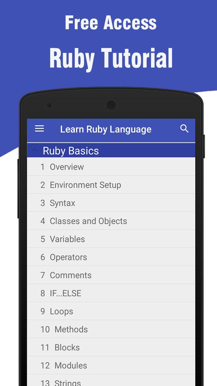 Descarga de APK de Ruby Tutorial para Android Descarga de APK de Ruby Tutorial para Android