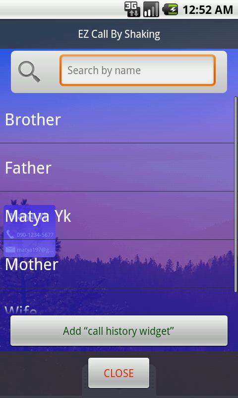 Android İndirme için EZ Call By Shaking (free) APK