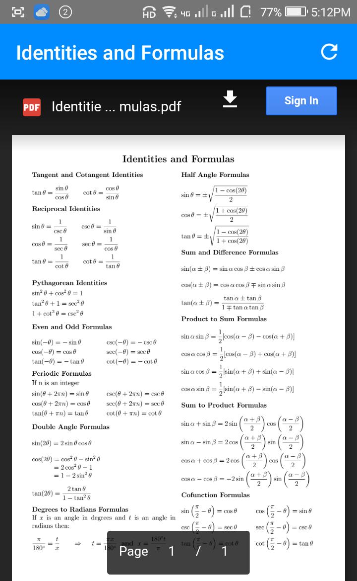 Trigonometry formulas Pdf sheets for SSC CGL APK voor Android Download Trigonometry formulas Pdf sheets for SSC CGL APK voor Android Download
