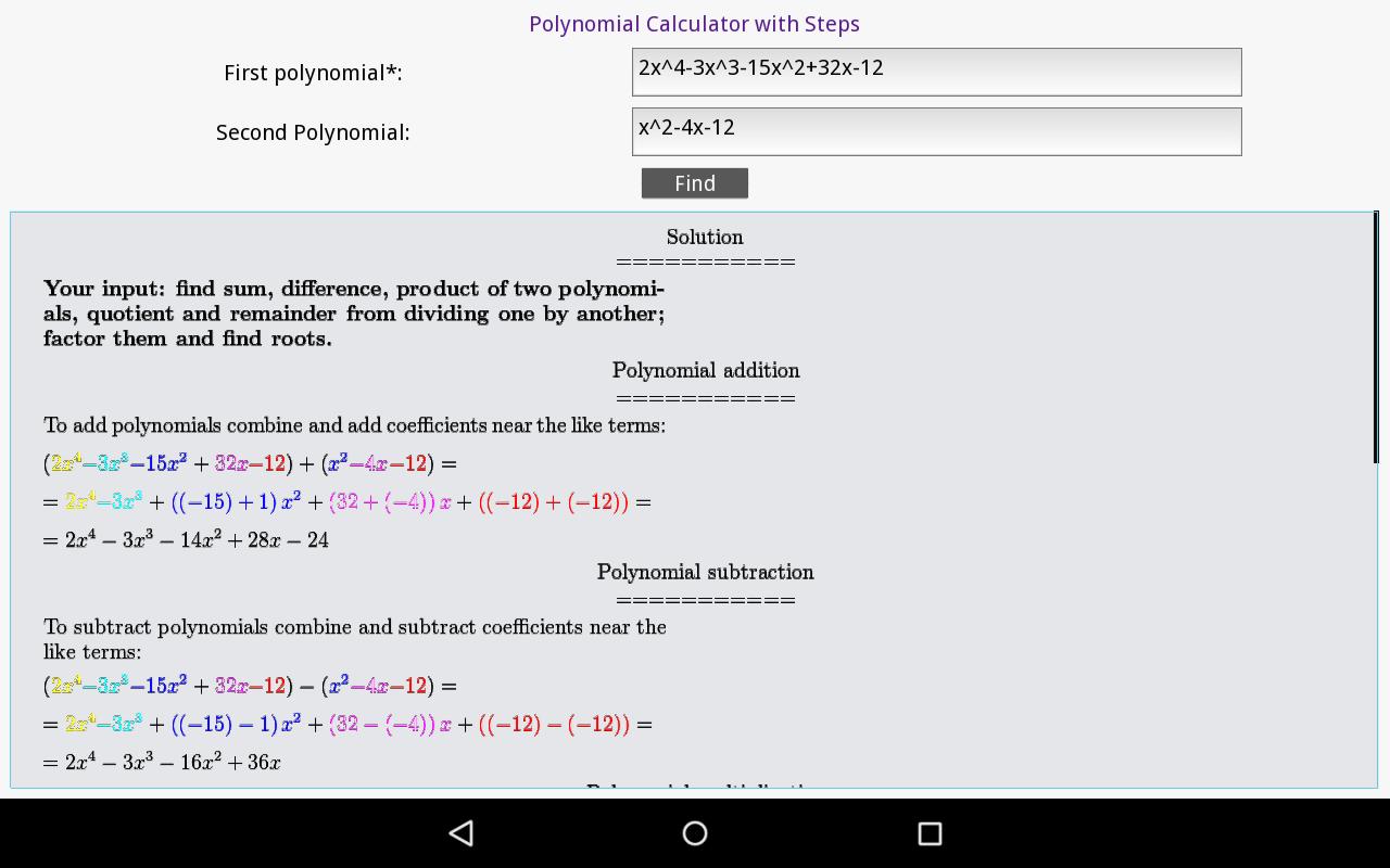 Polynomial Calculator Apk For Android Download