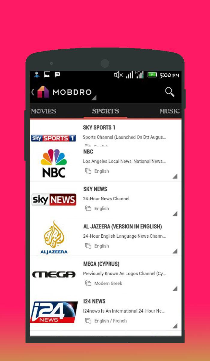 Mobdro TV SPORTS APK for Android Download