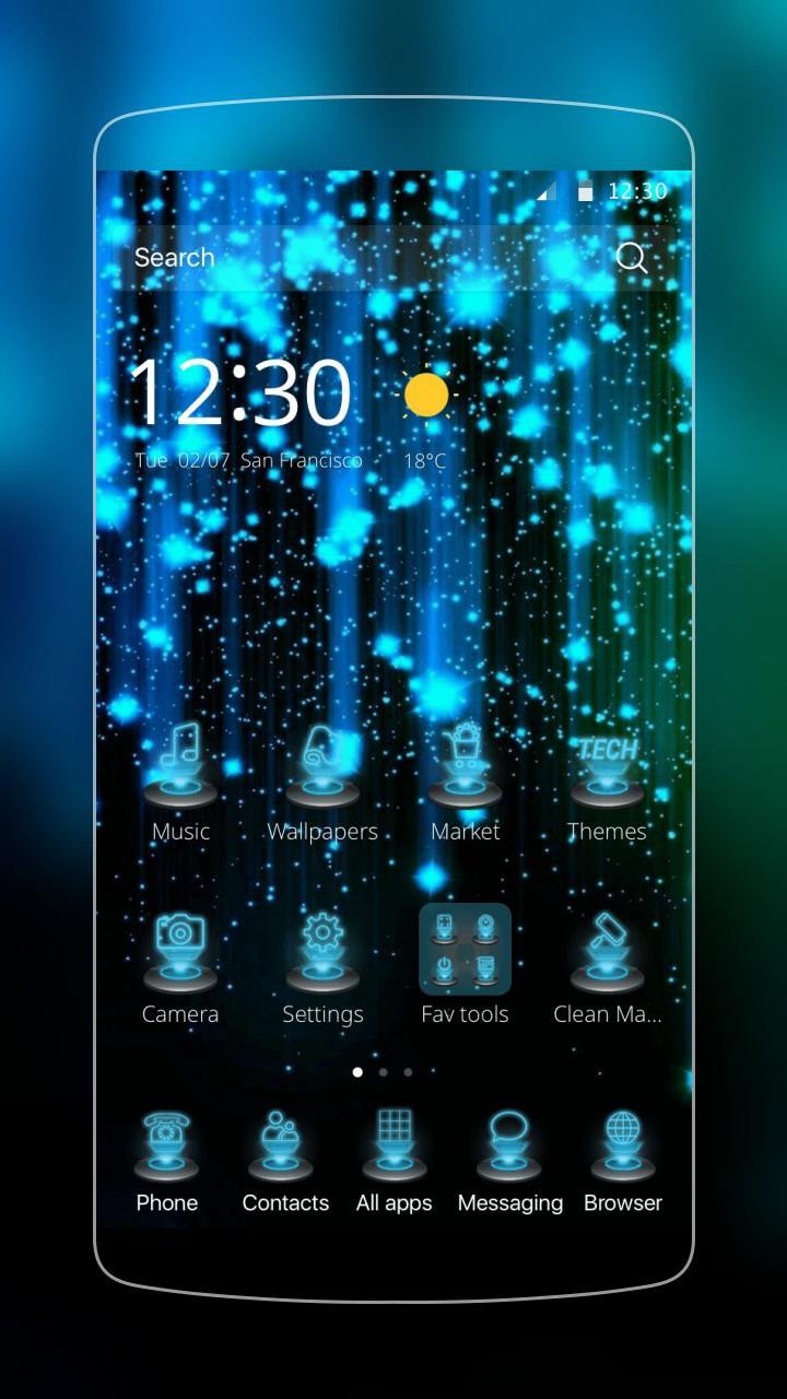 Neon Blue Glitter Launcher APK for Android Download