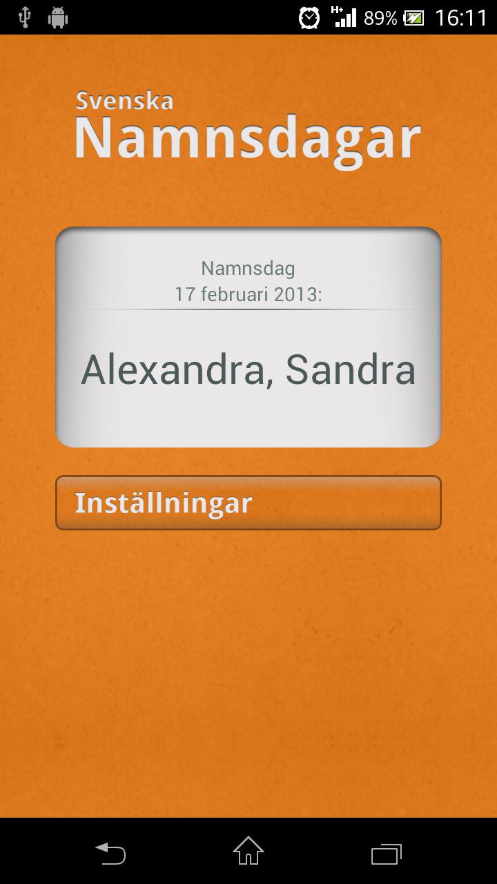 Descargar Svenska Namnsdagar APK Última Versión 1.1 para Android