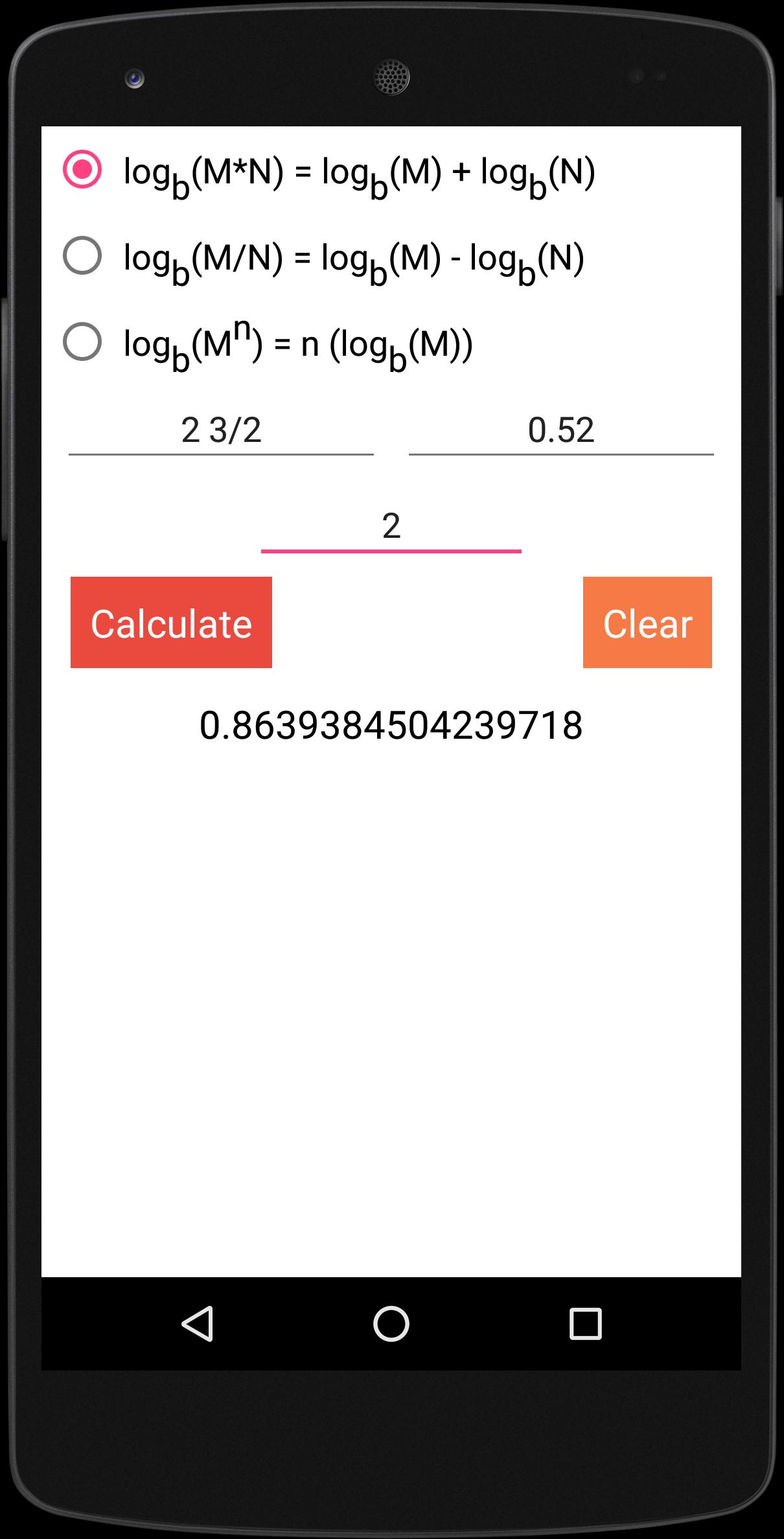 Android İndirme Için Logarithm And Anti Log Calculator Decimalfraction Apk