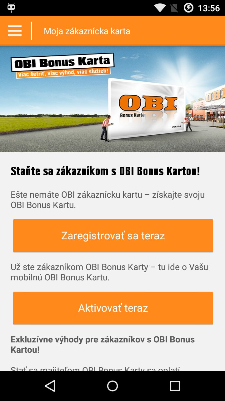 OBI Bonus Karta Aplikácia APK for Android Download