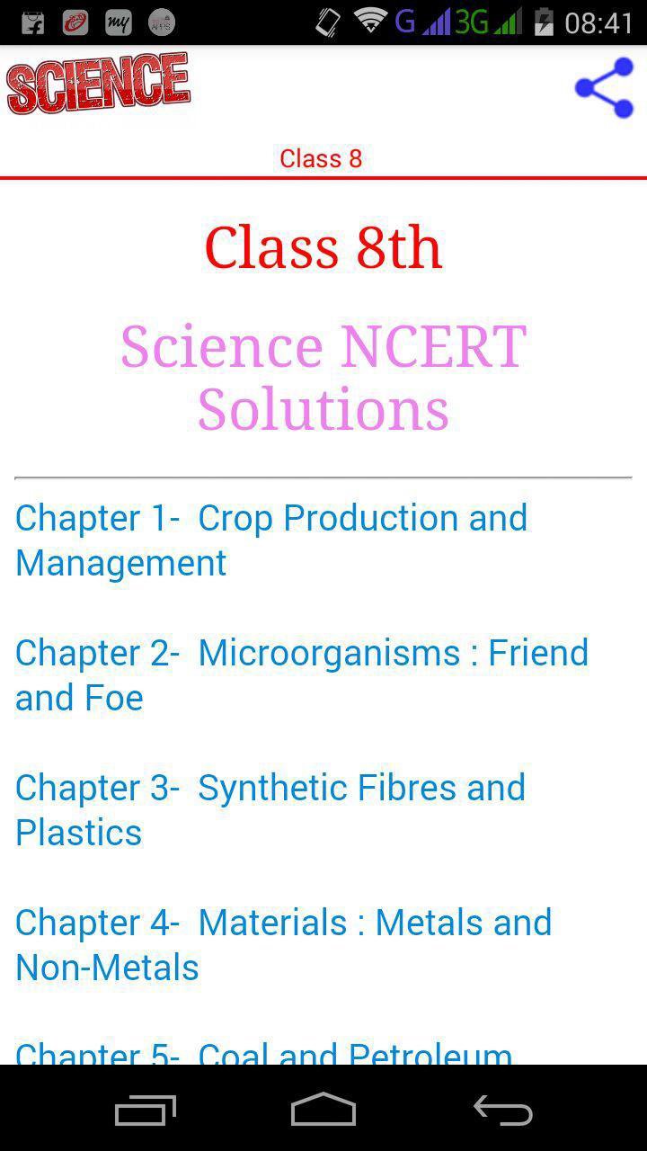 Class 8 Science Ncert Solution APK for Android Download