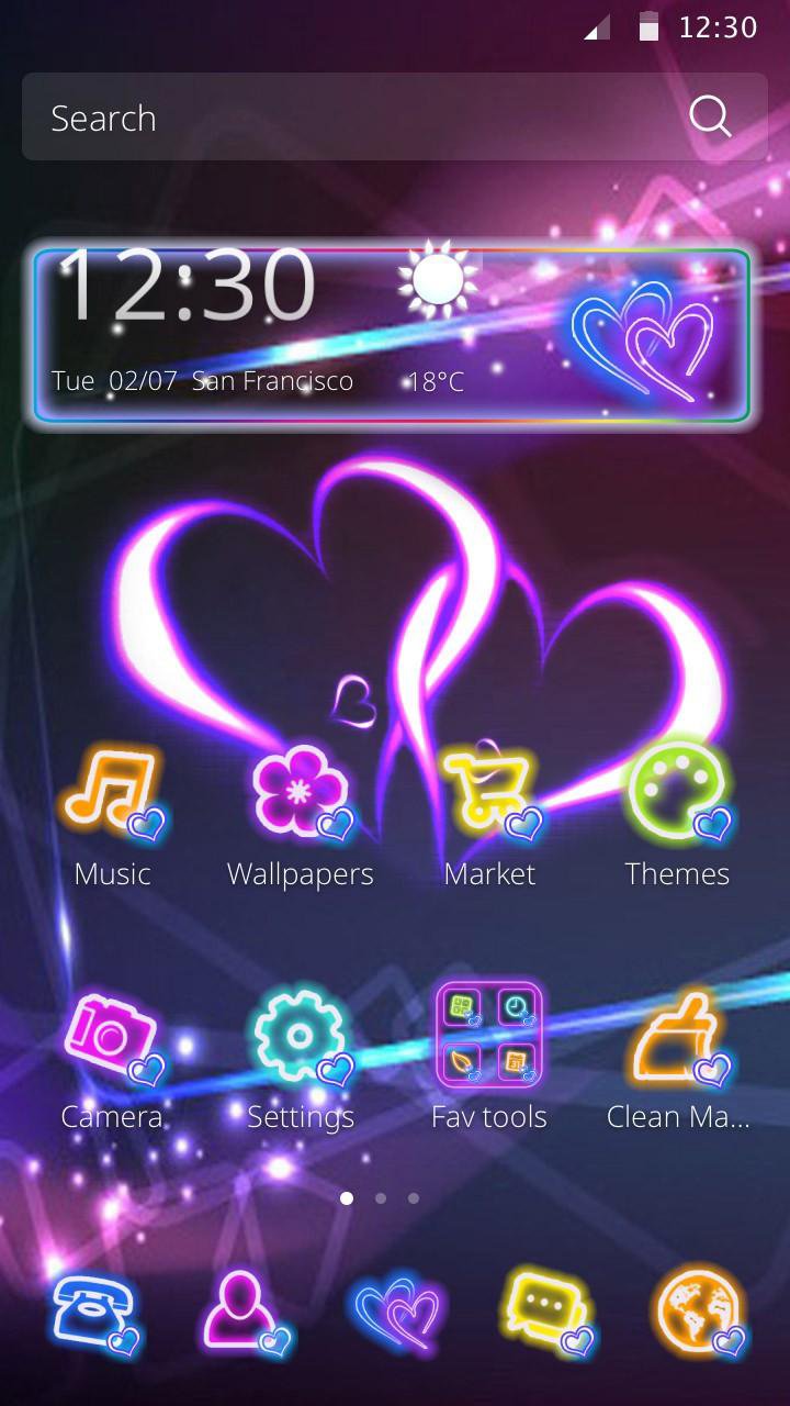 Warm Neon Love Theme APK for Android Download