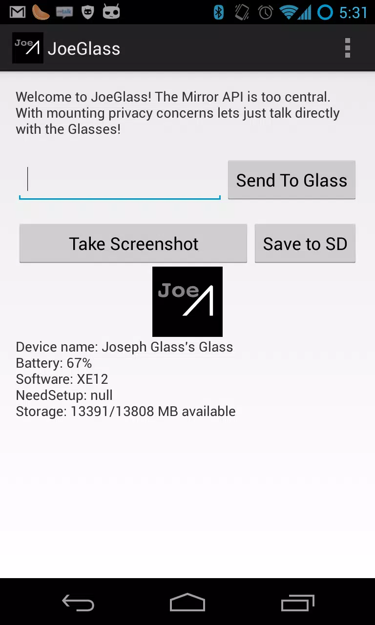 Google Glass Screenshots